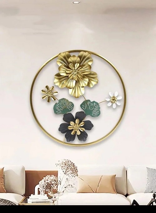 Metal Iron Flower Wall art Motif Frame Round – HOME FLEX