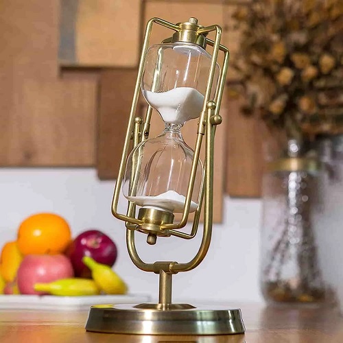 Rotating Hourglass Brass Tone 30 Minutes Metal Sand Glass – HOME FLEX